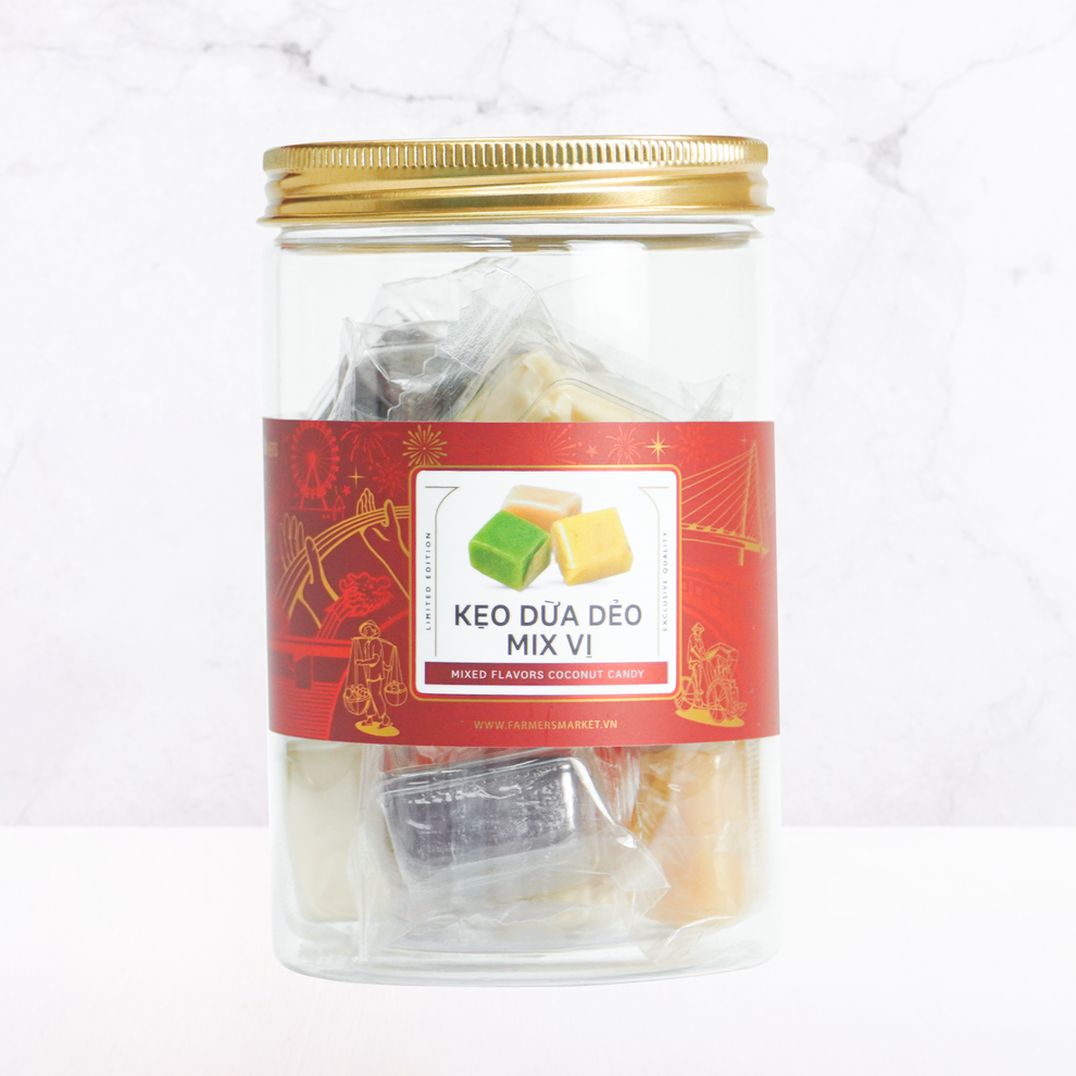 Kẹo dừa dẻo mix vị Farmers Fine Foods 110 g ( Hủ nhựa ) – REUNION FOODS